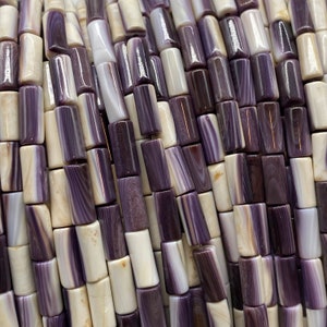 2-tone Purple & White Wampum Quahog Shell Beads From USA (america's ...