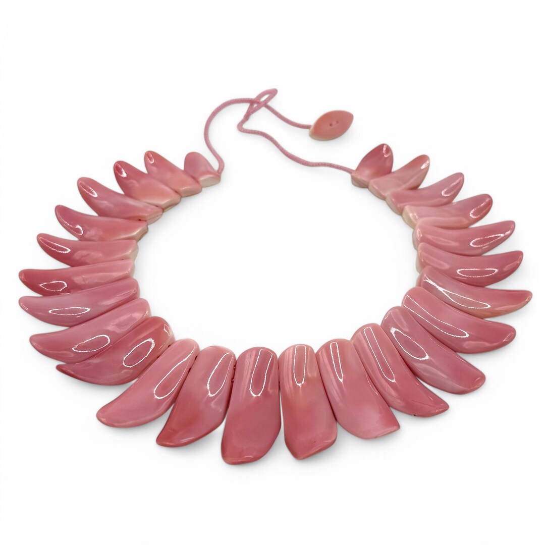 Collection-grade Bahamas Queen Conch Shell Beads Necklace hand Carved ...