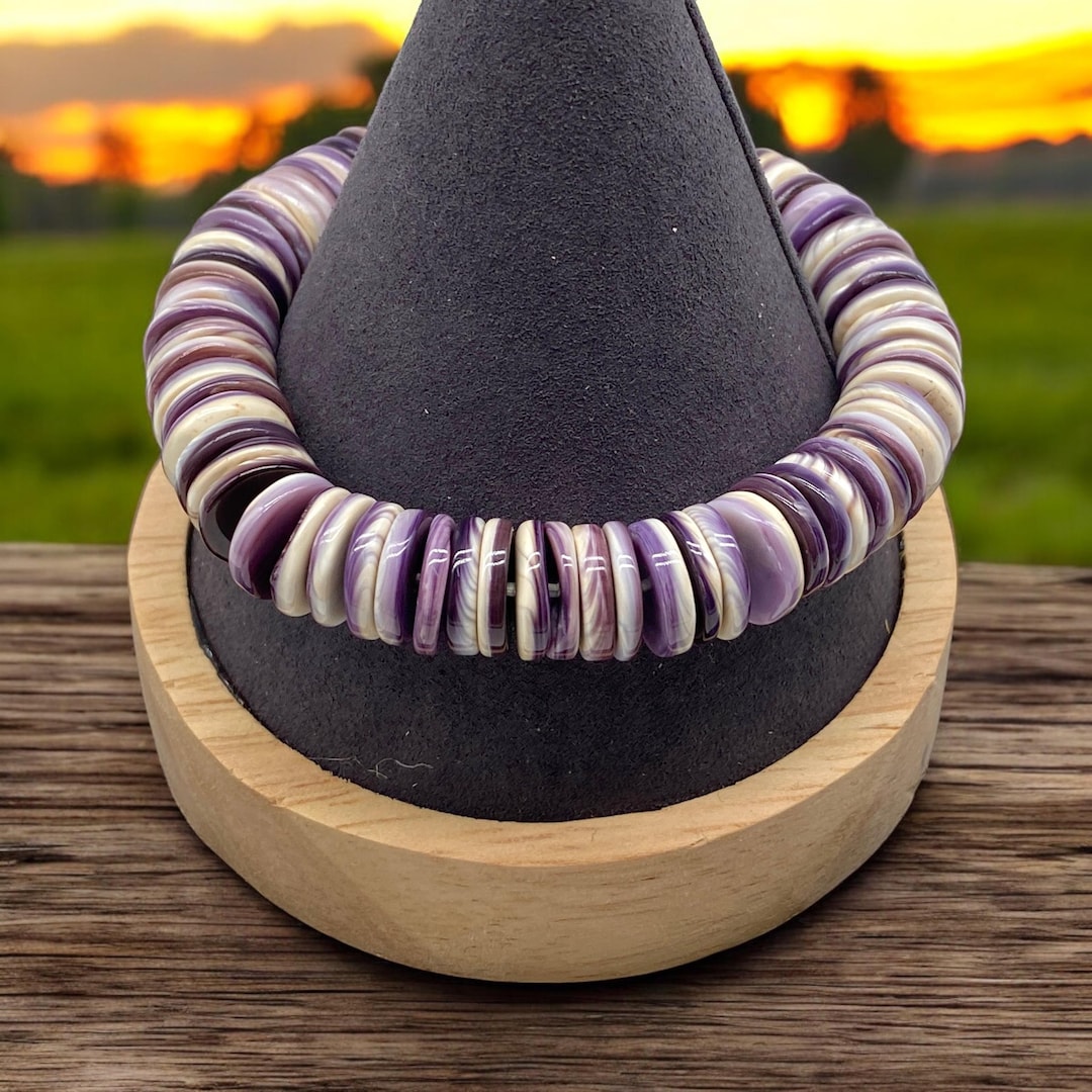 Darkest Wampum Shell Beads Bracelet USA East Coast Quahog (america's ...