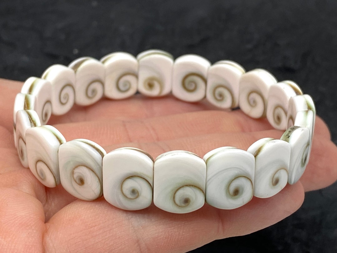 Shiva Eye Shell Beads Bracelet doublet Two Shells in One Bead Yin-yang ...
