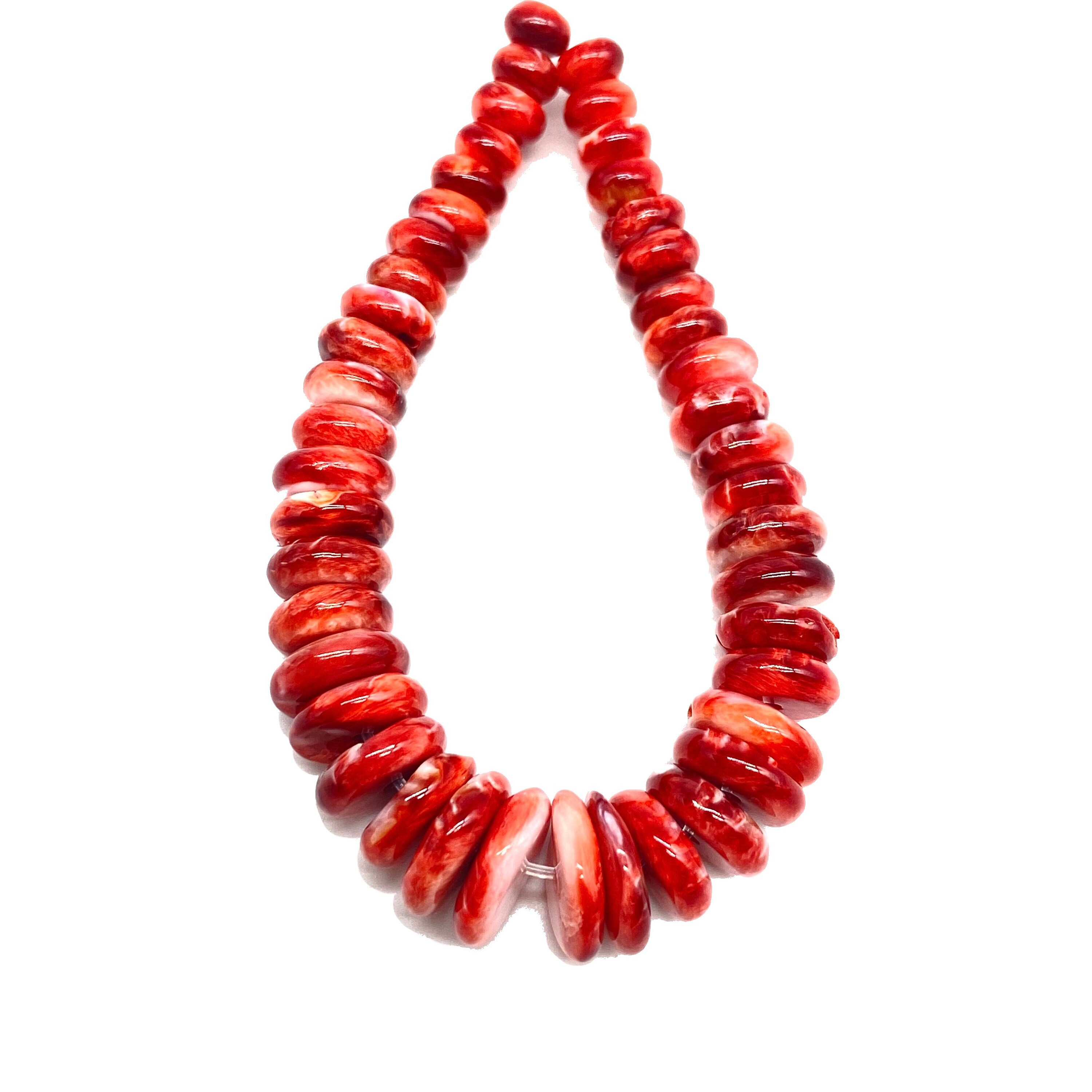 3 Pcs Red Spiny Oyster Shell Beads - JACLA Pendant (rounded-edge ...