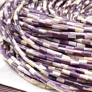 Purple/white Wampum Shell Beads USA Authentic East Coast Quahog ...