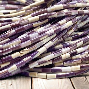 Purple/white Wampum Shell Beads USA Authentic East Coast Quahog ...