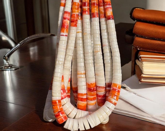 Rare Pearly White Spiny Oyster Shell Beads (carved From Bottom Part of ...