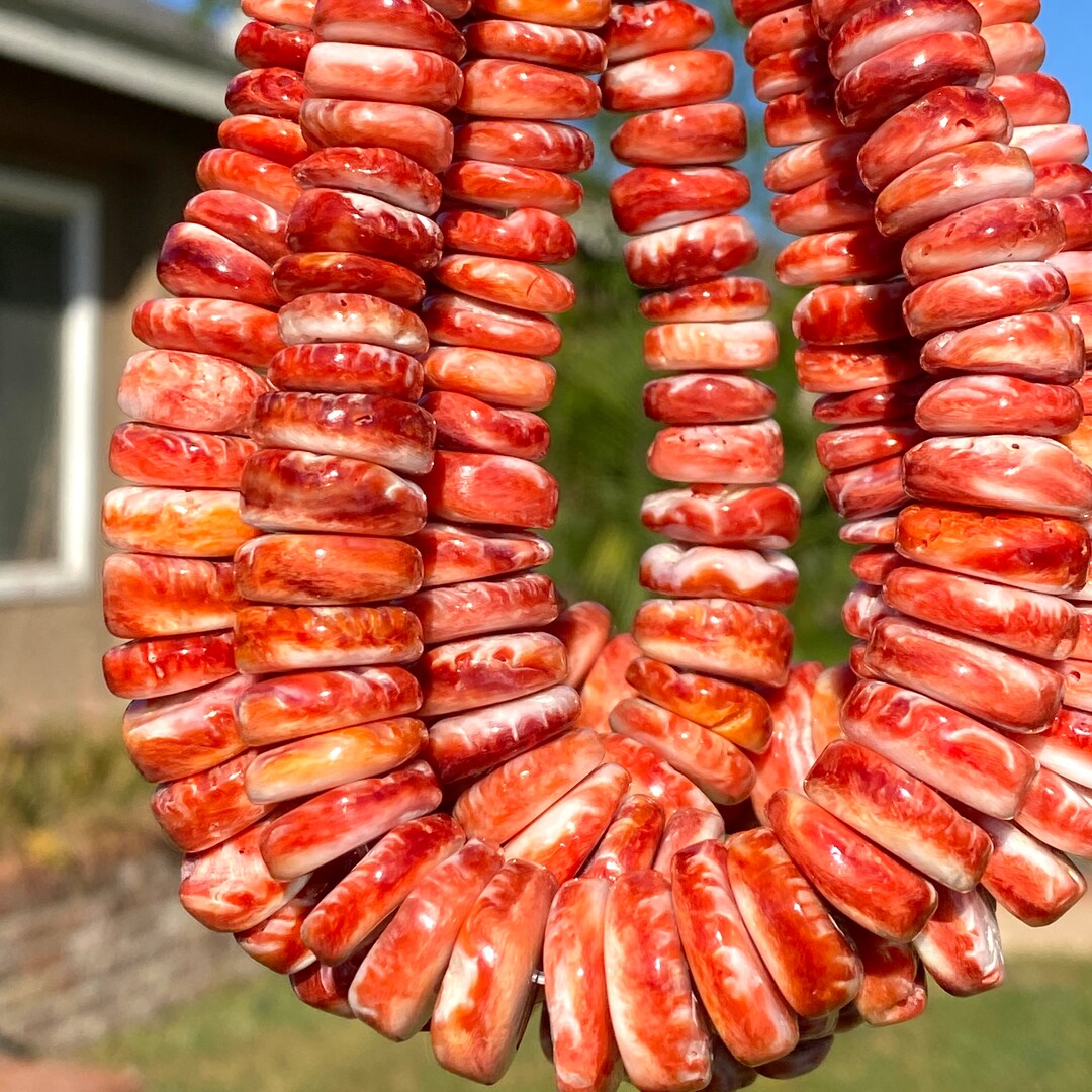 Gigantic Red Spiny Oyster Shell Beads From Mexico gem Quality Minimal ...