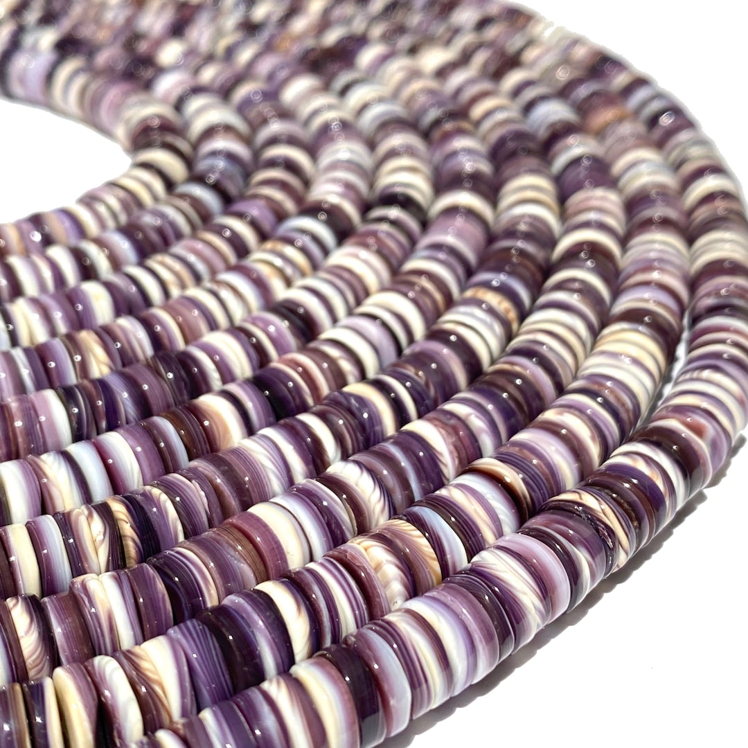High quality Lavender Wampum Quahog Shell Beads From New England new York Beaches america s First Currency From Year 1637 1673 Heishi Etsy