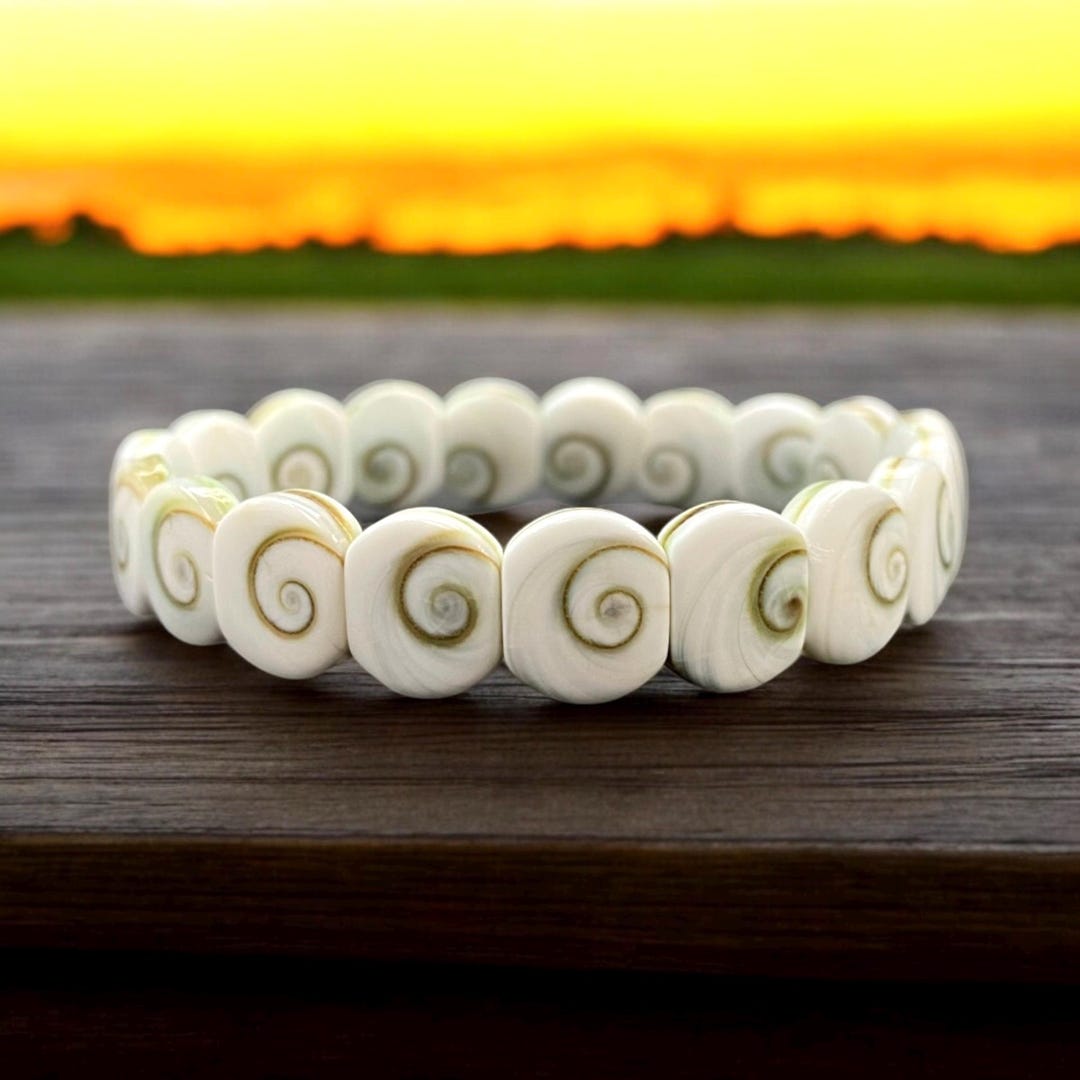 Whitest-white Shiva Eye Shell Beads Bracelet - Grade AAA (each Bead ...