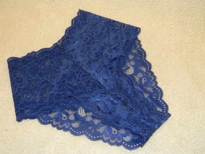 Blue lacehigh waist lingerieplus size pantieshandmade | Etsy