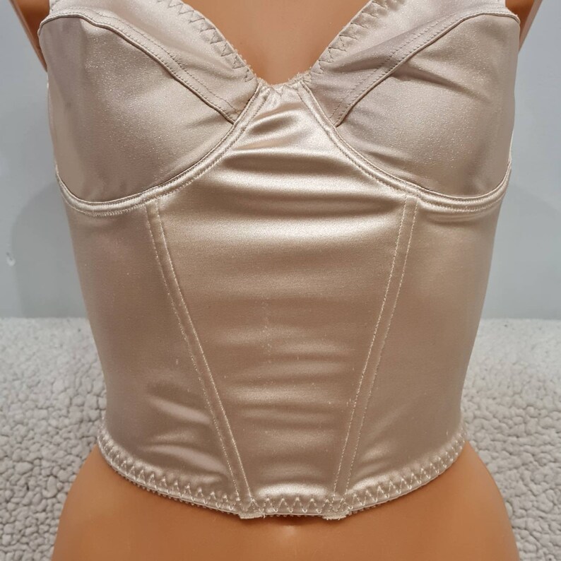 Handmade Corset in Beige Colour, Side Bones, Hooks on Back, Satin ...