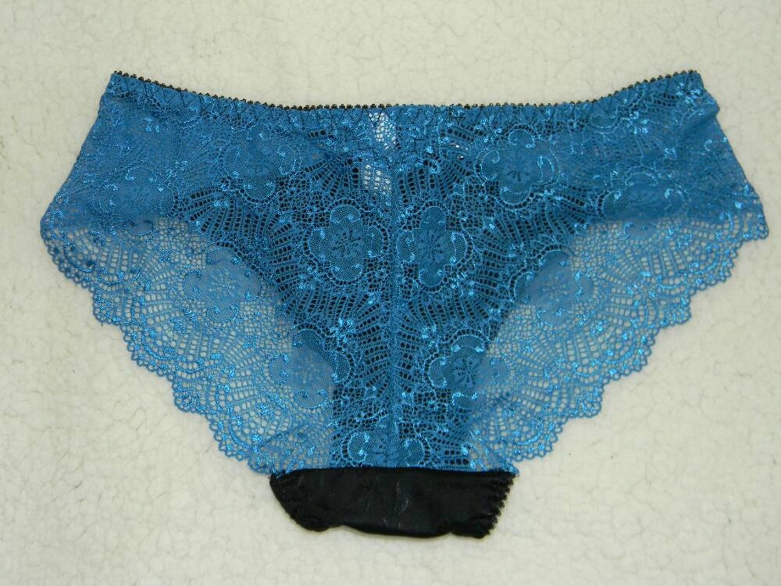 Handmade Blue Lingerie Set Plus Size Bra Set Blue Underwear Set Royal ...