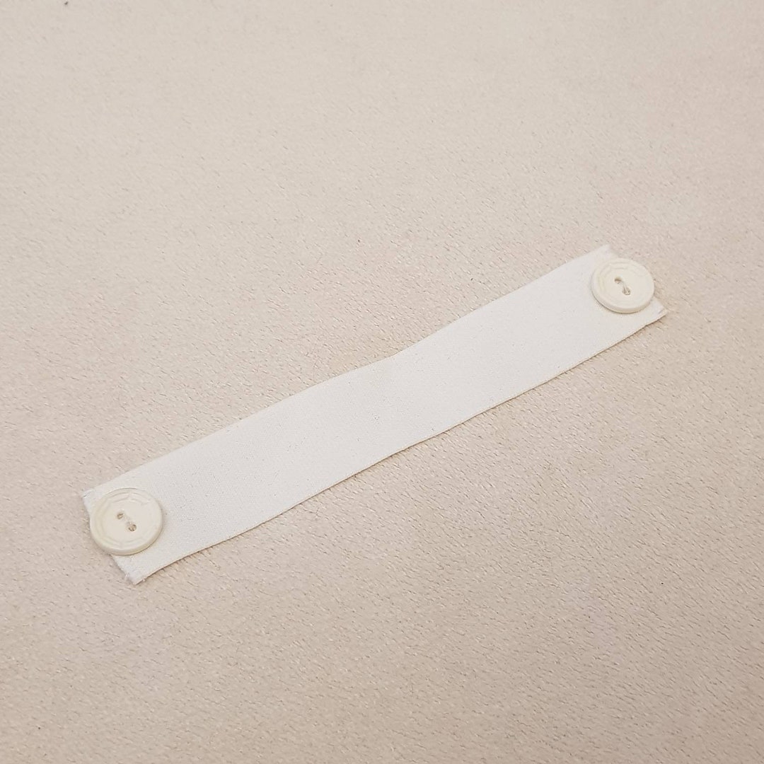 White Elastic Face Mask Extender: Buttoned Ear Saver - Etsy