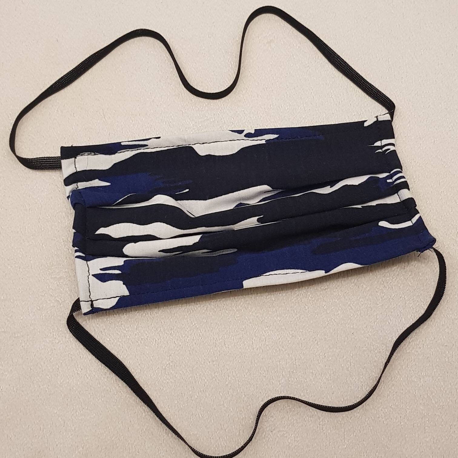 Handmade Blue Camo Face Mask Around Head Over Ears Cotton - Etsy