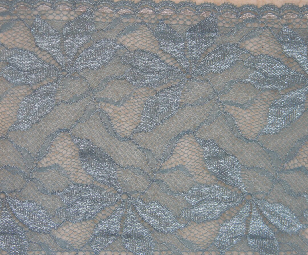 Wide Lace, Stretch Lace, Elastic Blue Color Lace, Elastic Lingerie Lace ...