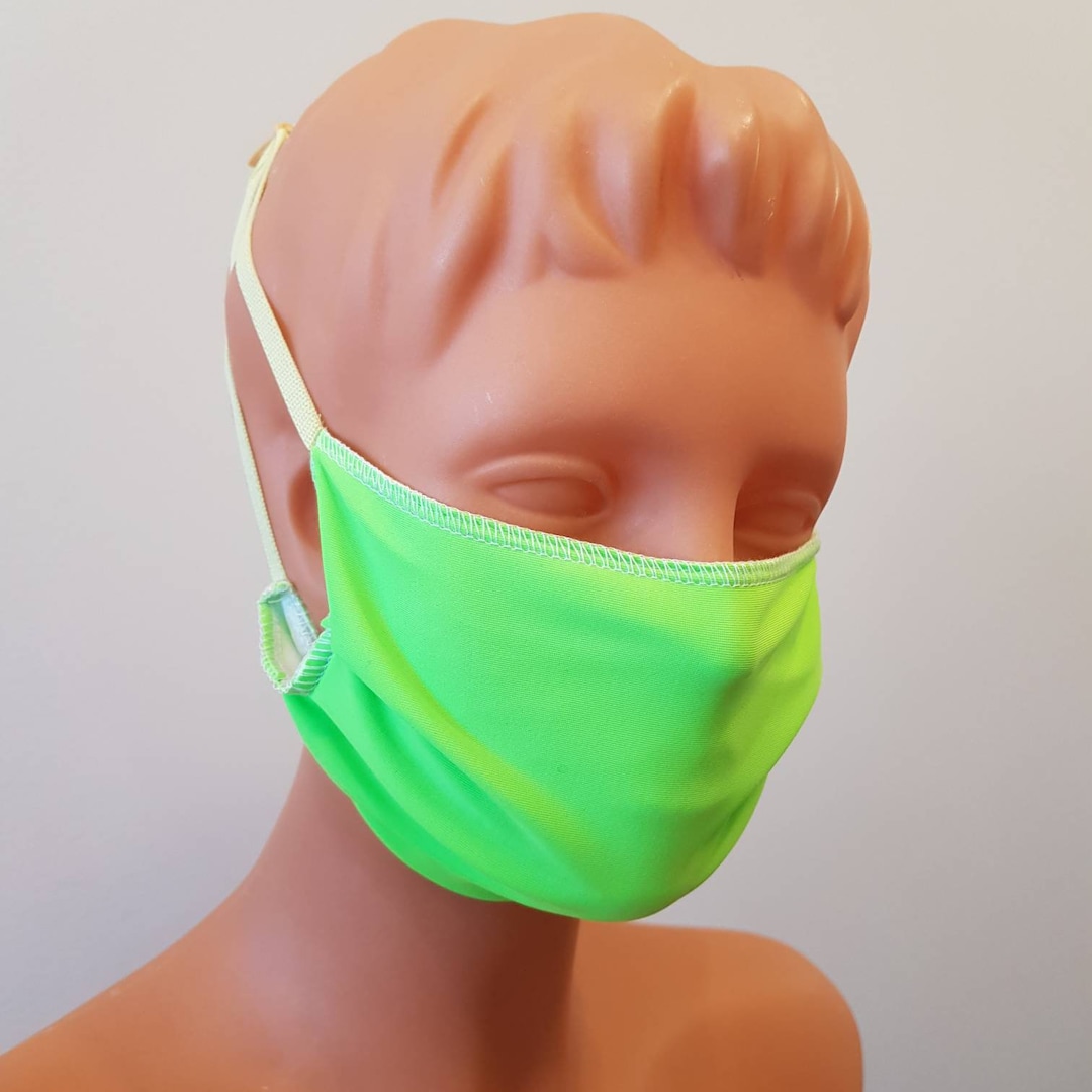 Handmade Green Face Mask, Cotton, One Size, Different Colors, Custom ...