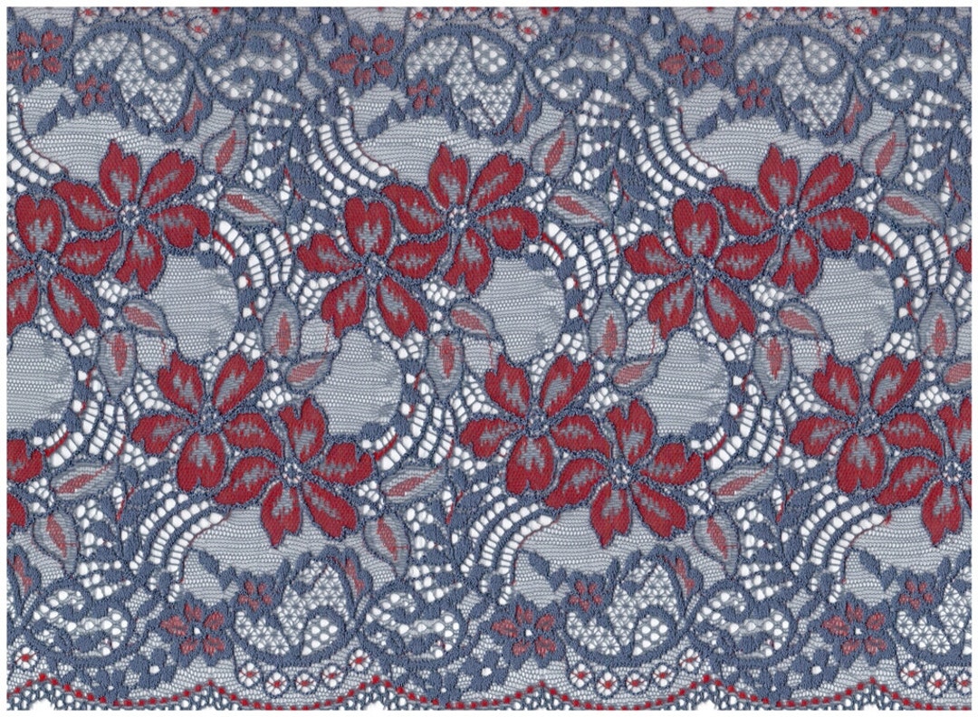 Elastic Lace in Blue&red Colour, Elastic Lingerie Lace, Wide Lace ...