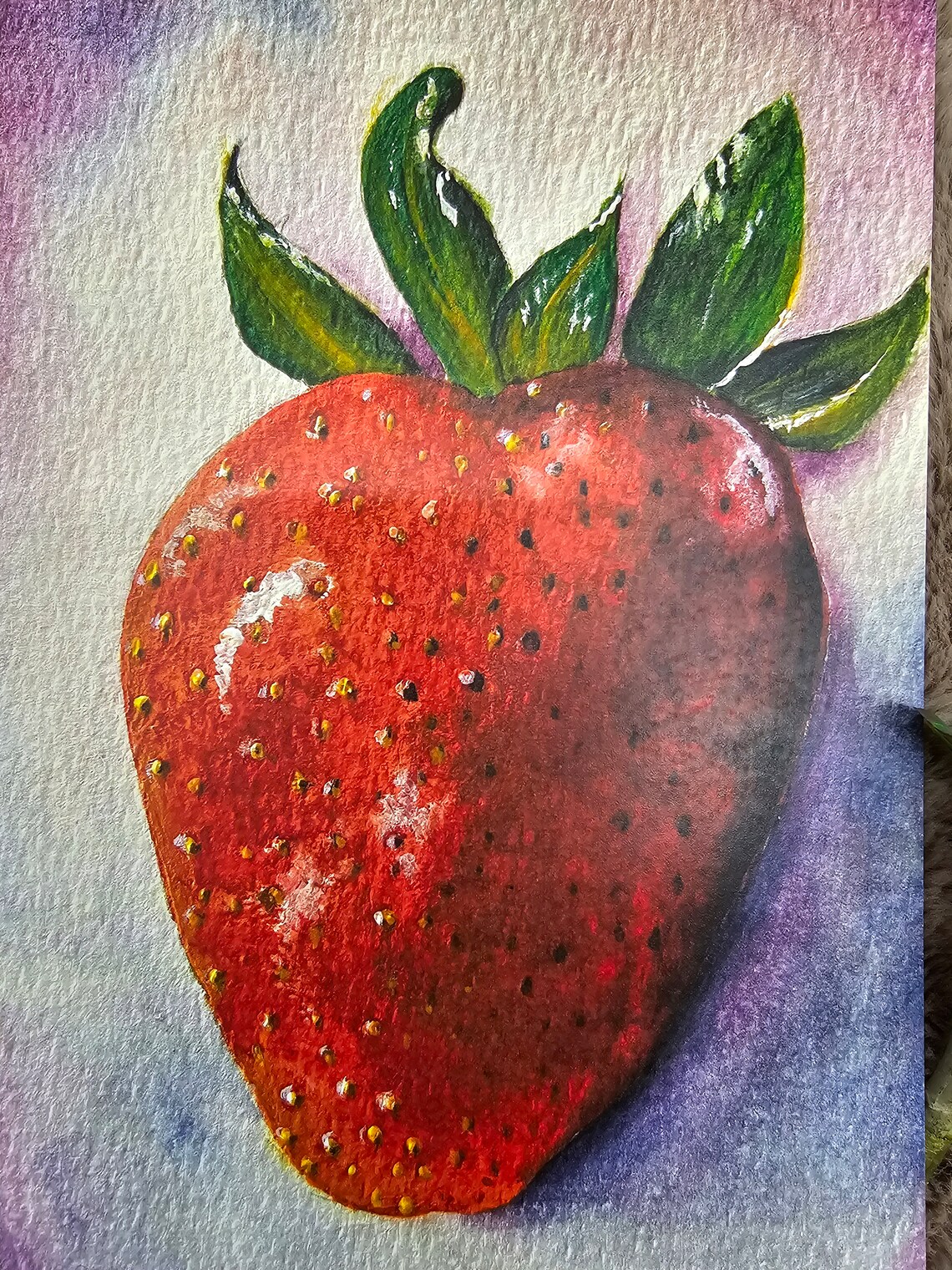 Strawberry Acrylic Painting PRINT - Etsy