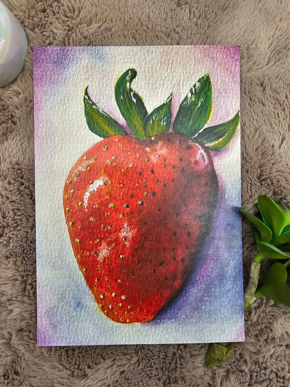 Strawberry Acrylic Painting PRINT - Etsy