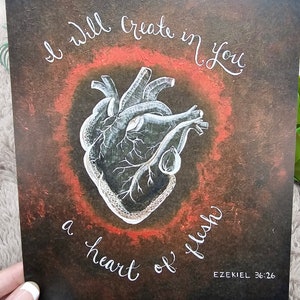 Anatomical Heart PRINT - Bible Verse Art - Etsy
