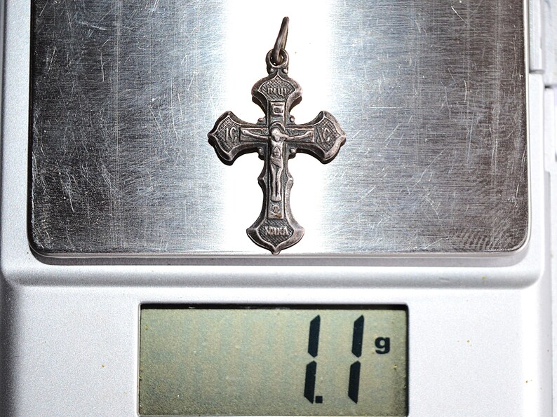 Antique Silver Crucifix, Pectoral Cross, Save Me & Protect Me ...