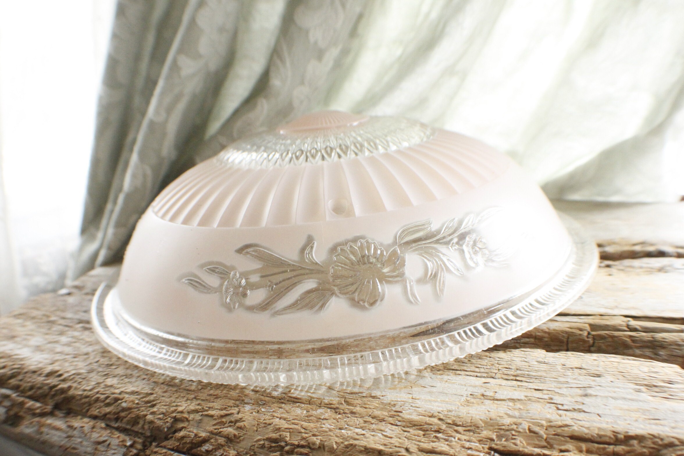 Vintage Pink Light Cover 1940's Light Cover Light Shade | Etsy