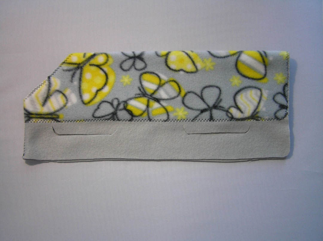 Small Fleece Goat Coat Gray, Yellow and White Butterfly Print Topcoat ...