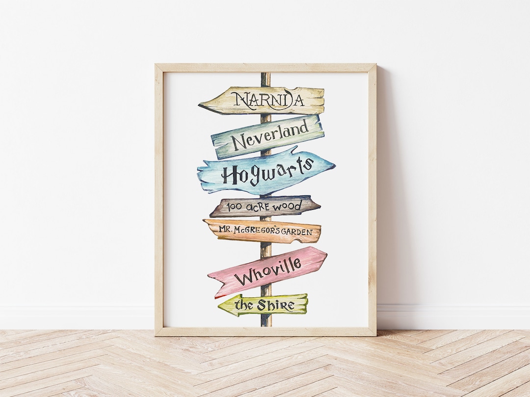 Updated Storybook Signpost Print. Storybook Nursery Decor. PASTEL ...