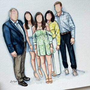 Custom Faceless Family Watercolor - Etsy