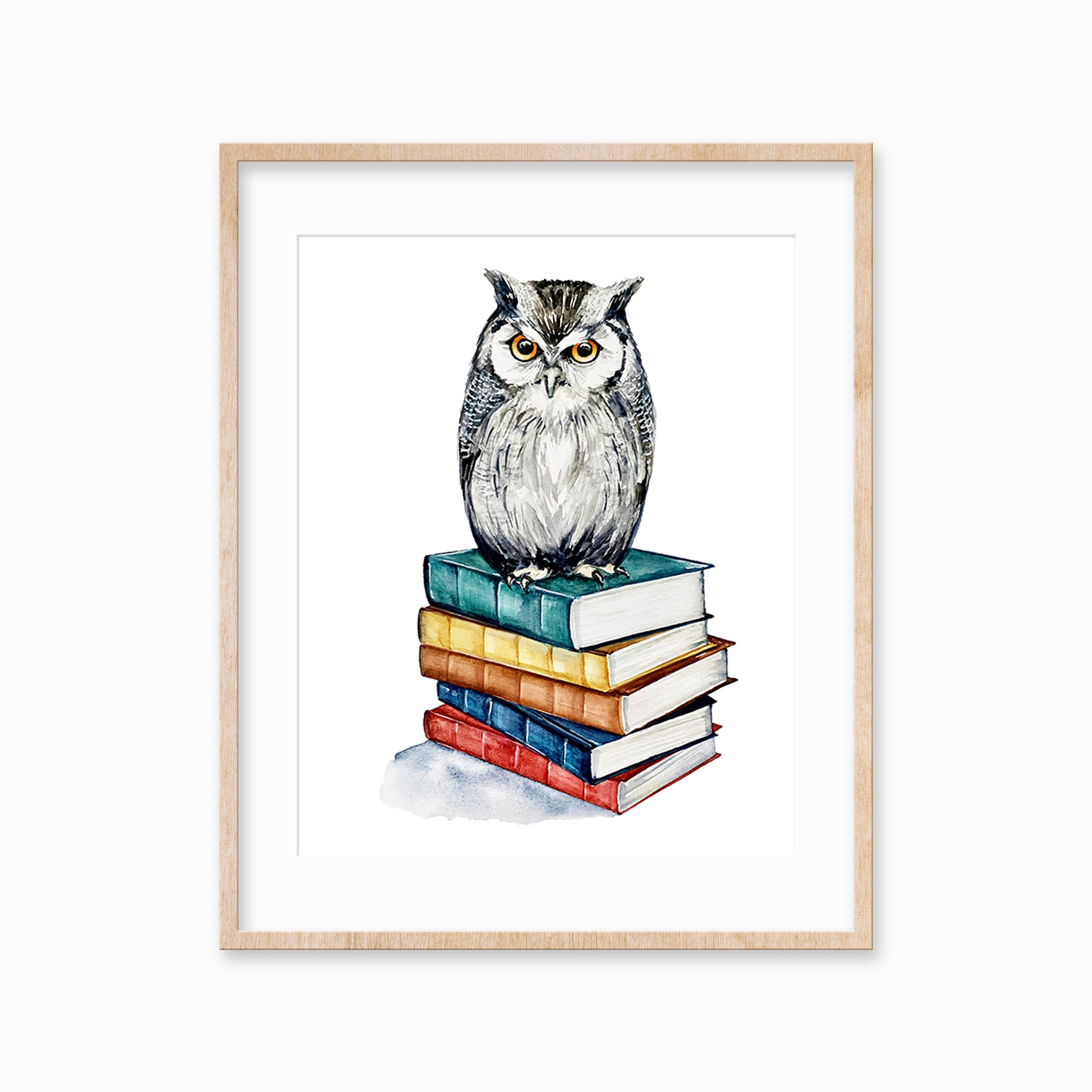 Owl Reading A Book Drawing