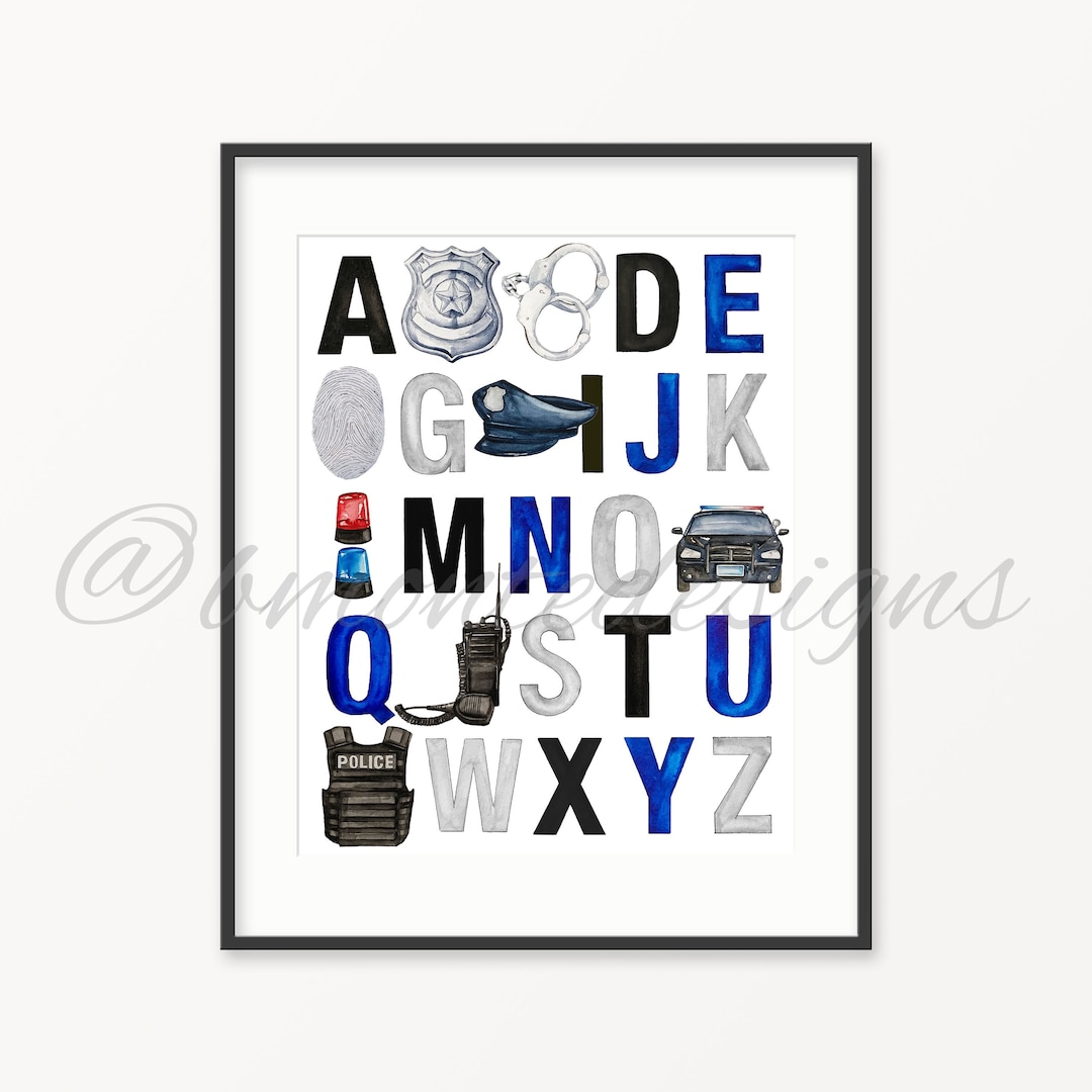 Police Abcs. Police Alphabet. Alphabet Nursery Decor. Police Nursery ...