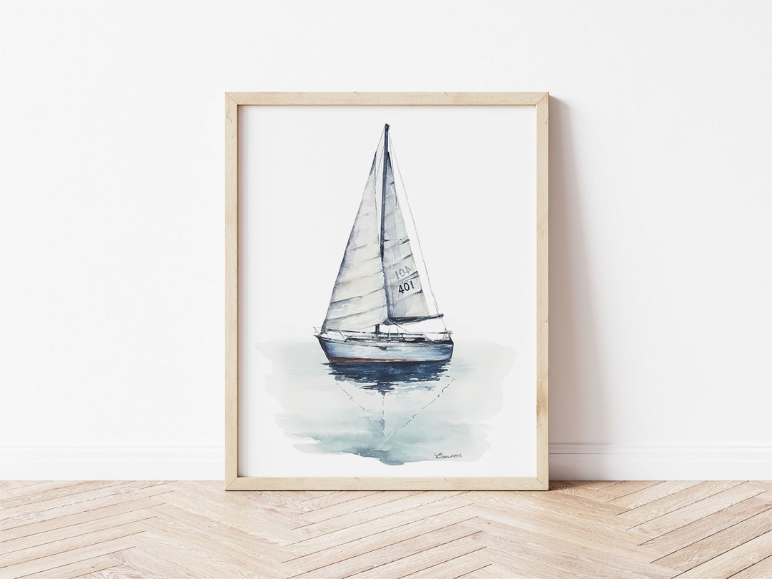 Sailing Watercolor Print. Sailing Wall Art. Nautical Decor. Nautical ...