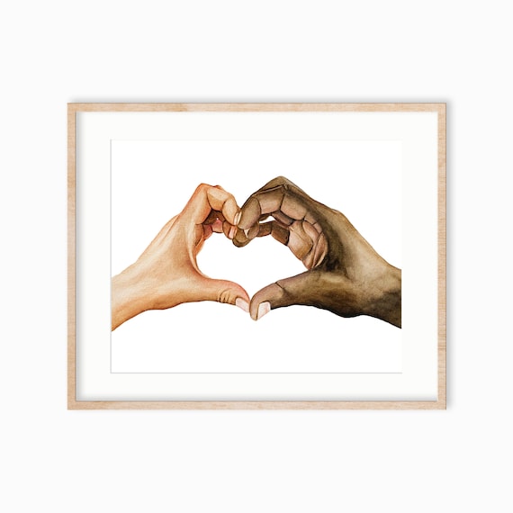 Ready to Ship Hands Watercolor Print. Unity Watercolor Print. - Etsy