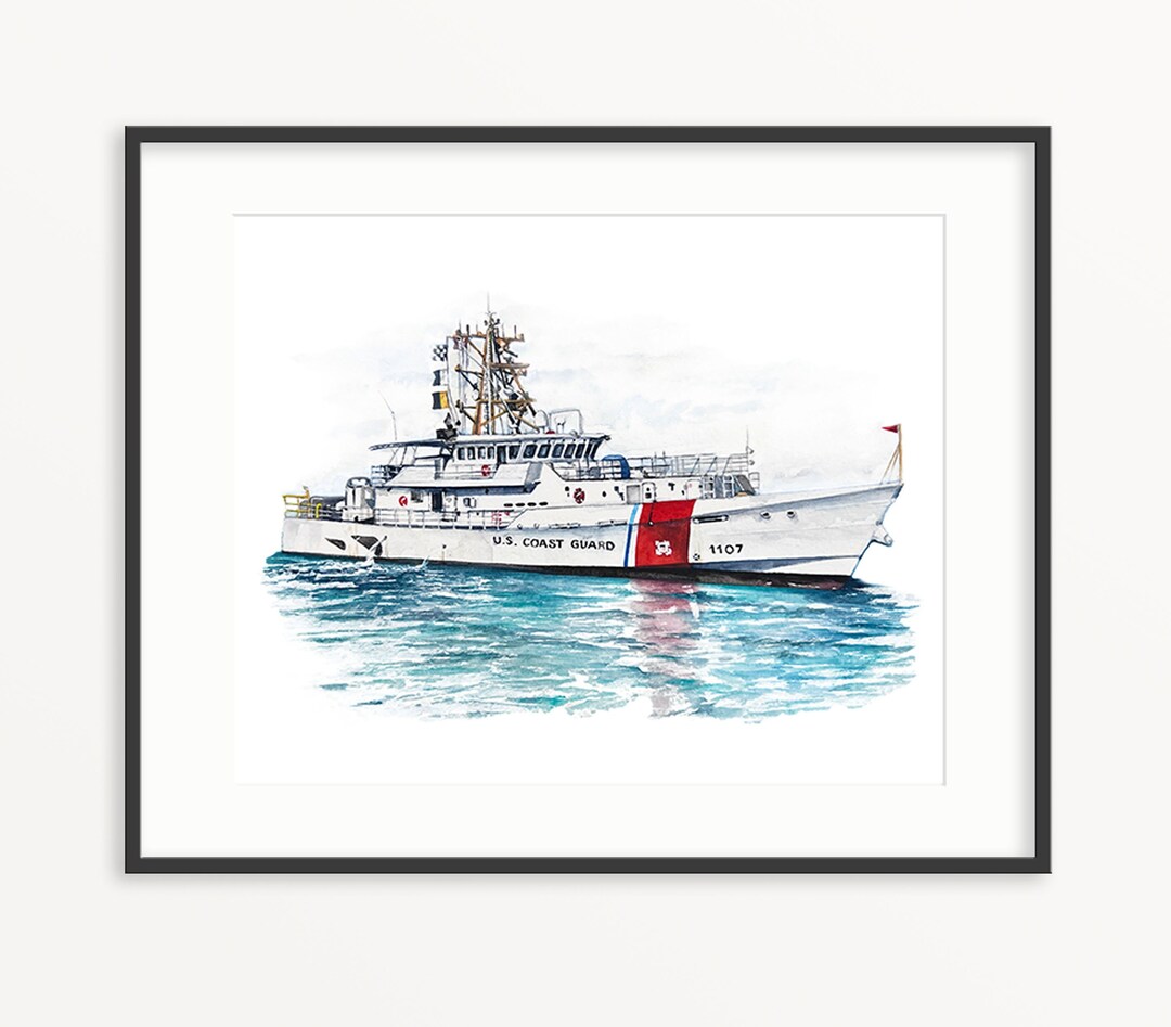 Coast Guard Boat Art Print. Vehicle Nursery Print. Coast Guard Wall Art ...
