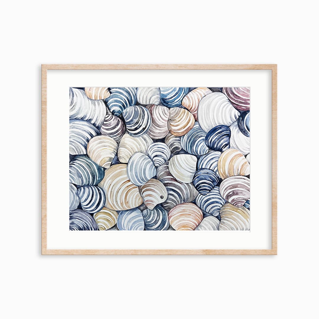 Clams Watercolor Print. Shells Wall Art. Nautical Decor. Beach Wall Art ...