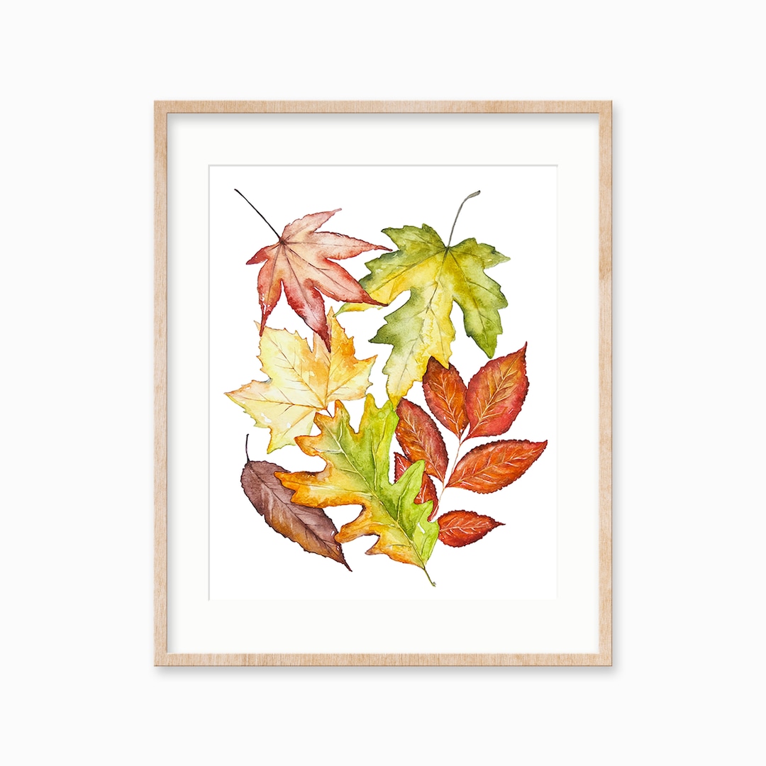 Fall Watercolor Print. Fall Leaves Wall Art. Fall Wall Art. Fall Decor ...