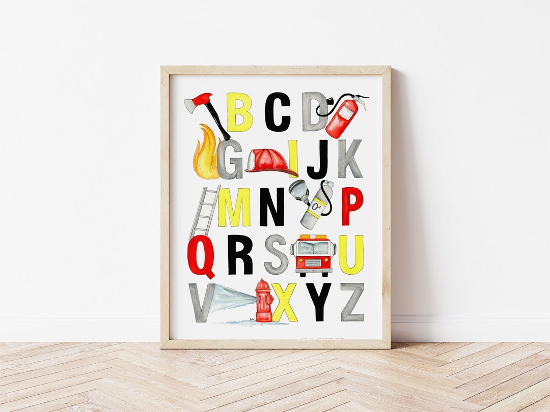 READY TO SHIP Firefighter Abcs. Firefighter Alphabet. Alphabet Nursery ...