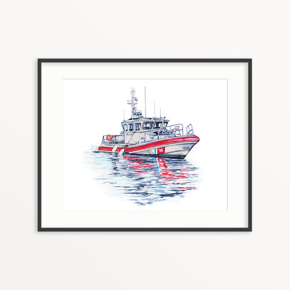 Coast Guard Boat Art Print. Vehicle Nursery Print. Coast Guard | Etsy