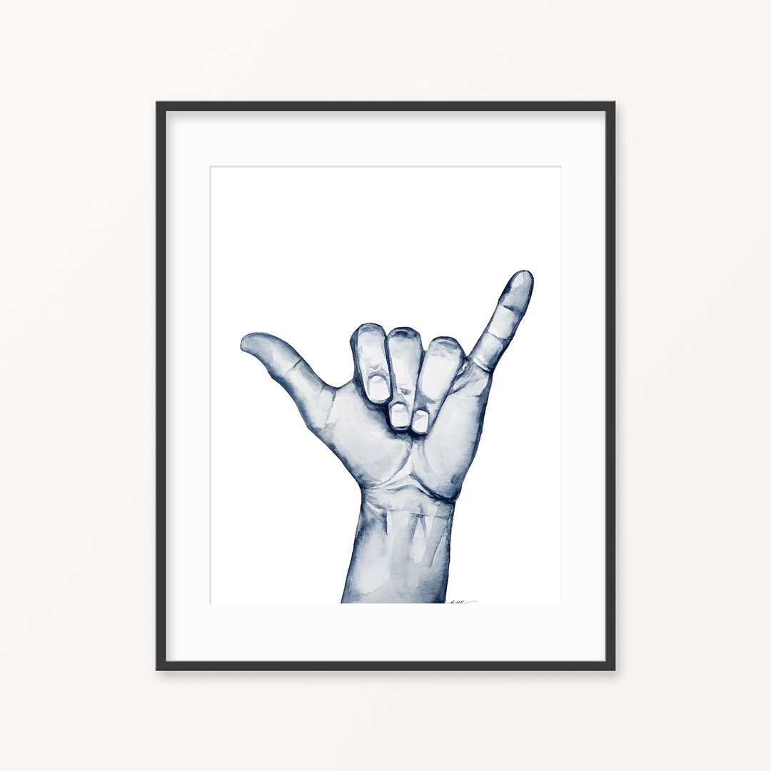 Shaka Hand Watercolor Print. Shaka Wall Art - Etsy