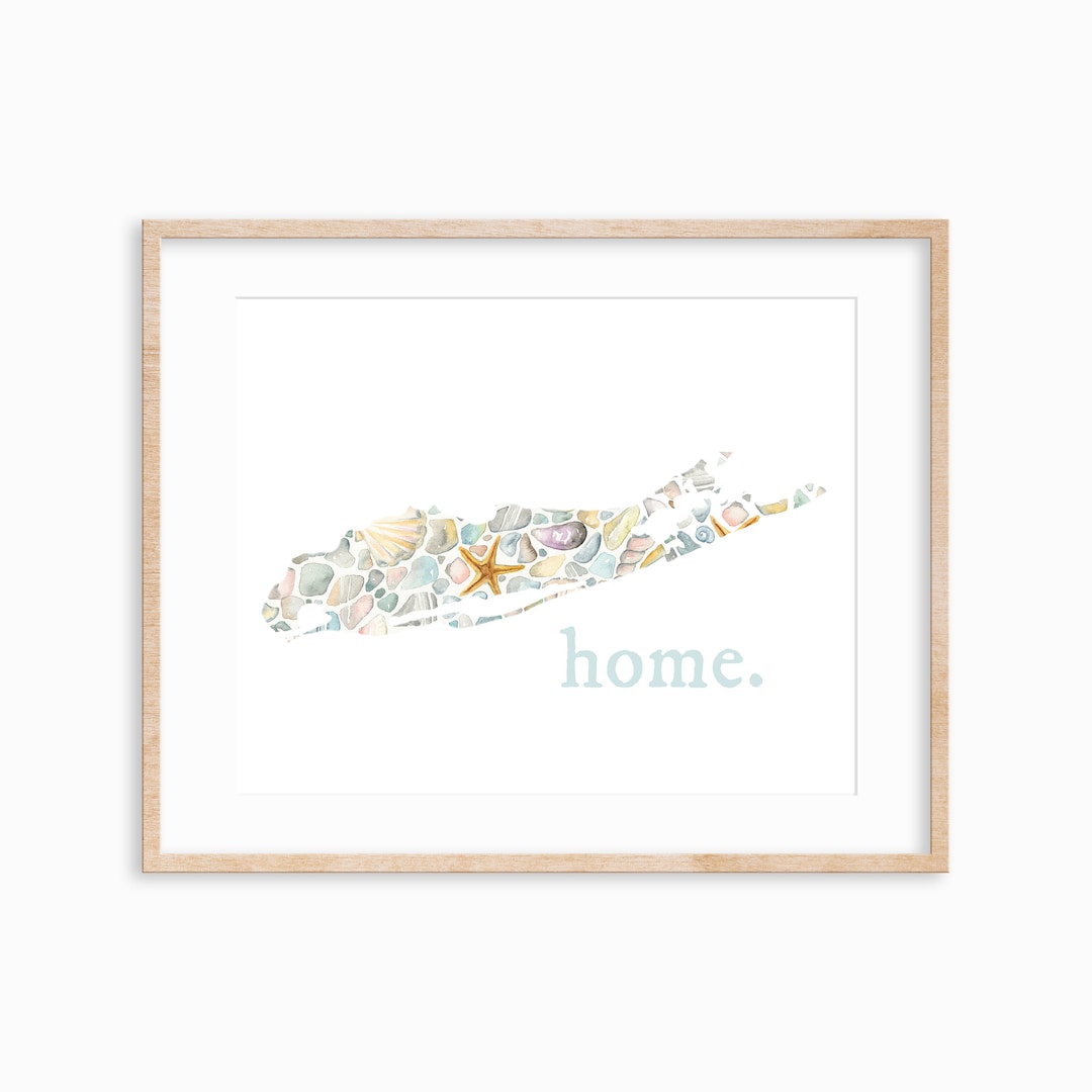 Long Island Watercolor Print. Seashells Watercolor. Long Island Decor ...