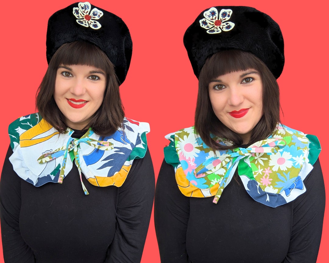 Handmade, Upcycled, Reversible Pilgrim Collar With Frill Made With ...