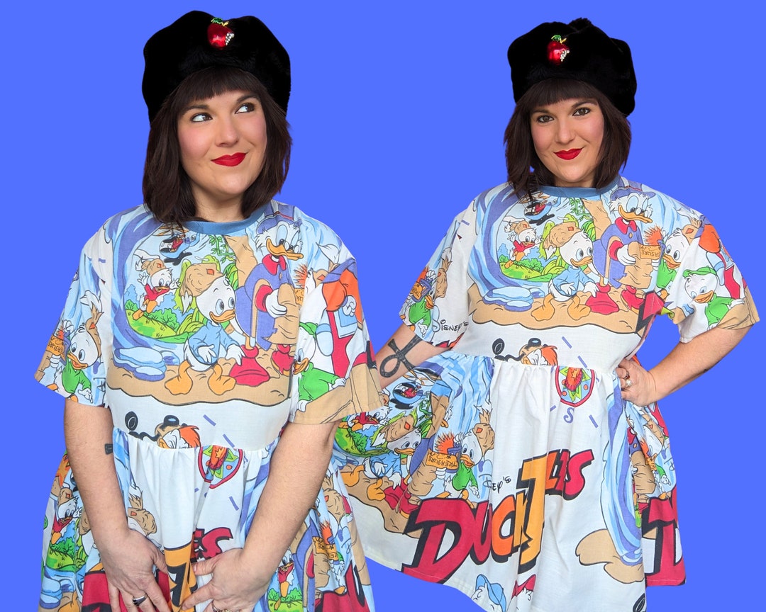 Handmade, Upcycled Walt Disney's Duck Tales Bedsheet T-shirt Dress Fits ...