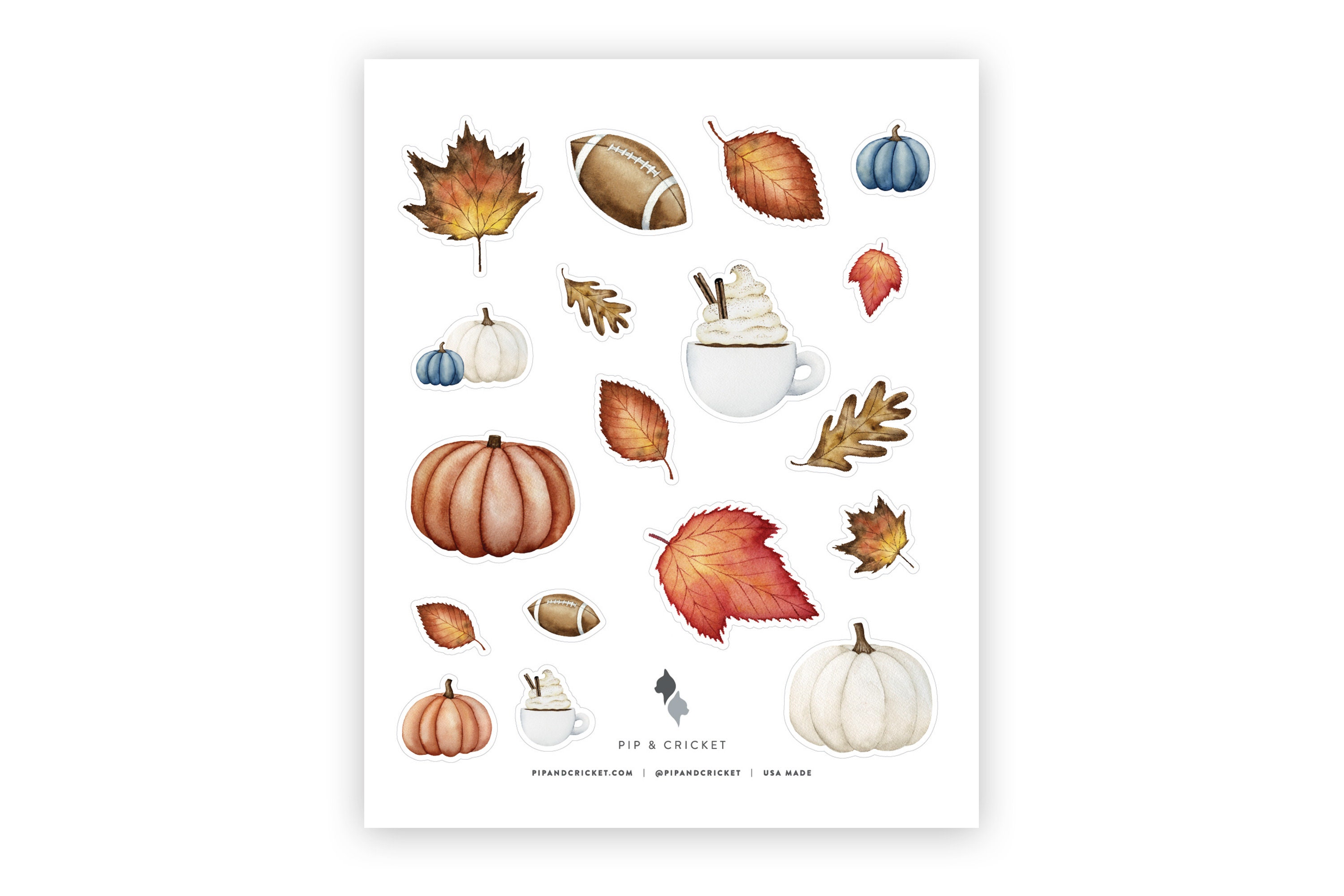 Herbst Kürbis Sticker Aquarell Herbst Sticker Sheet - Etsy