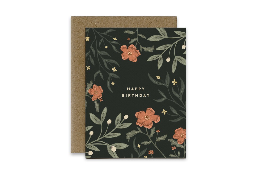 Happy Birthday Wildflower Greeting Card Floral Greeting Card Flowers ...