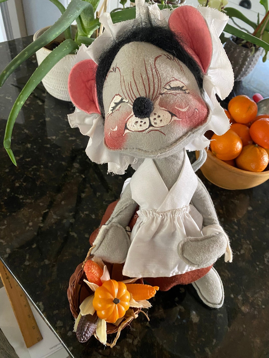 Annalee Harvest Pilgrim Mouse Thanksgiving Cute Hand Painted 1981 13 ...