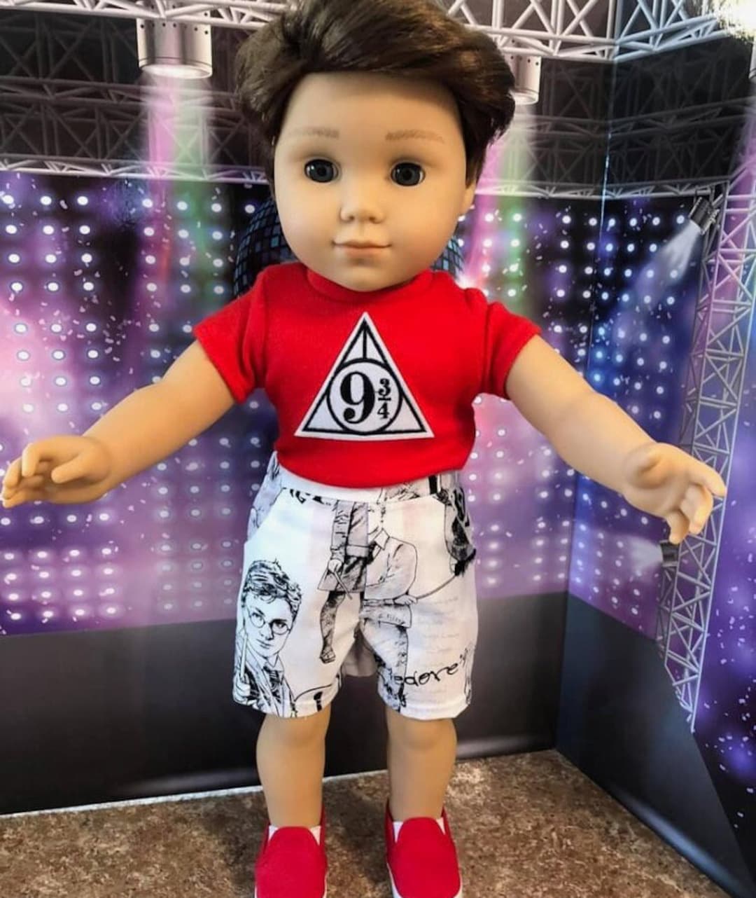 18 Inch Doll Unisex Harry Wizard Potter Magic Inspired 9 3/4 Outfit Red ...