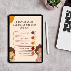 Morning Routine Chart for Kids – Visual Checklist | Pastel ADHD Daily ...