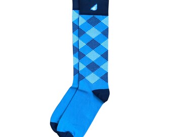 Blue Argyle Socks - Etsy