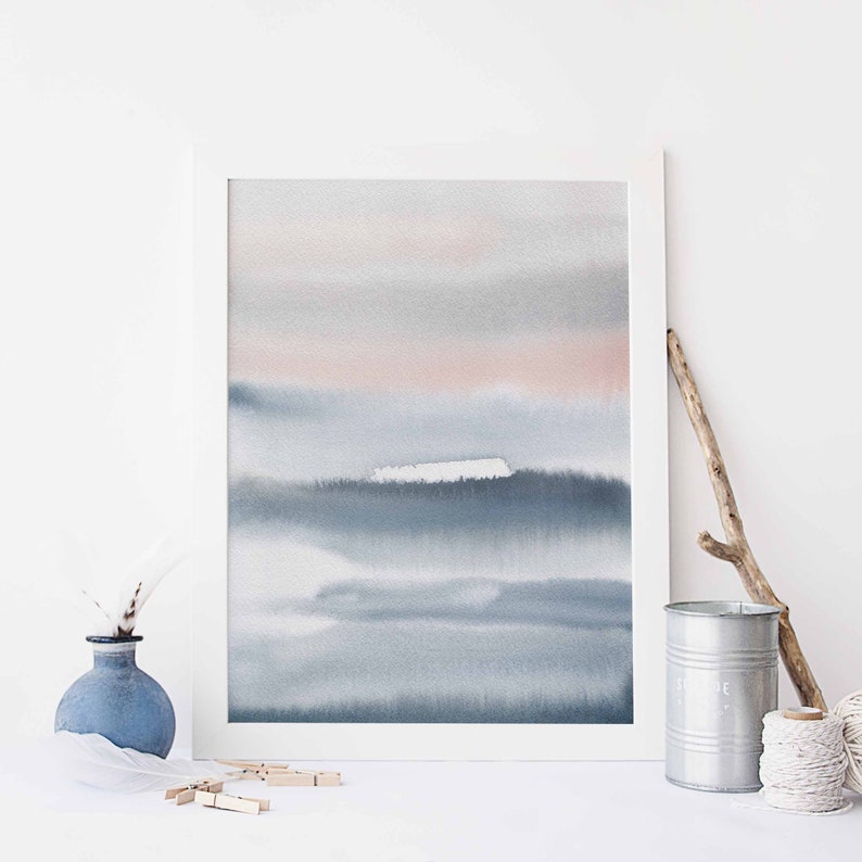 Abstract Modern Watercolor Painting Flowy Artwork Nursery Art - Etsy