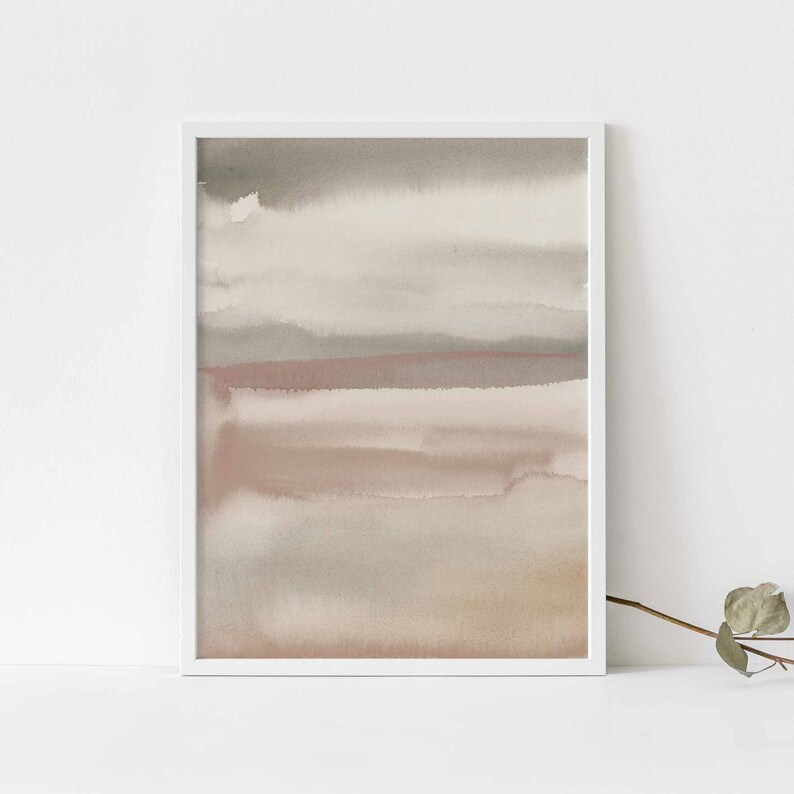 Calming Art Print Modern Watercolor Painting Neutral Modern - Etsy