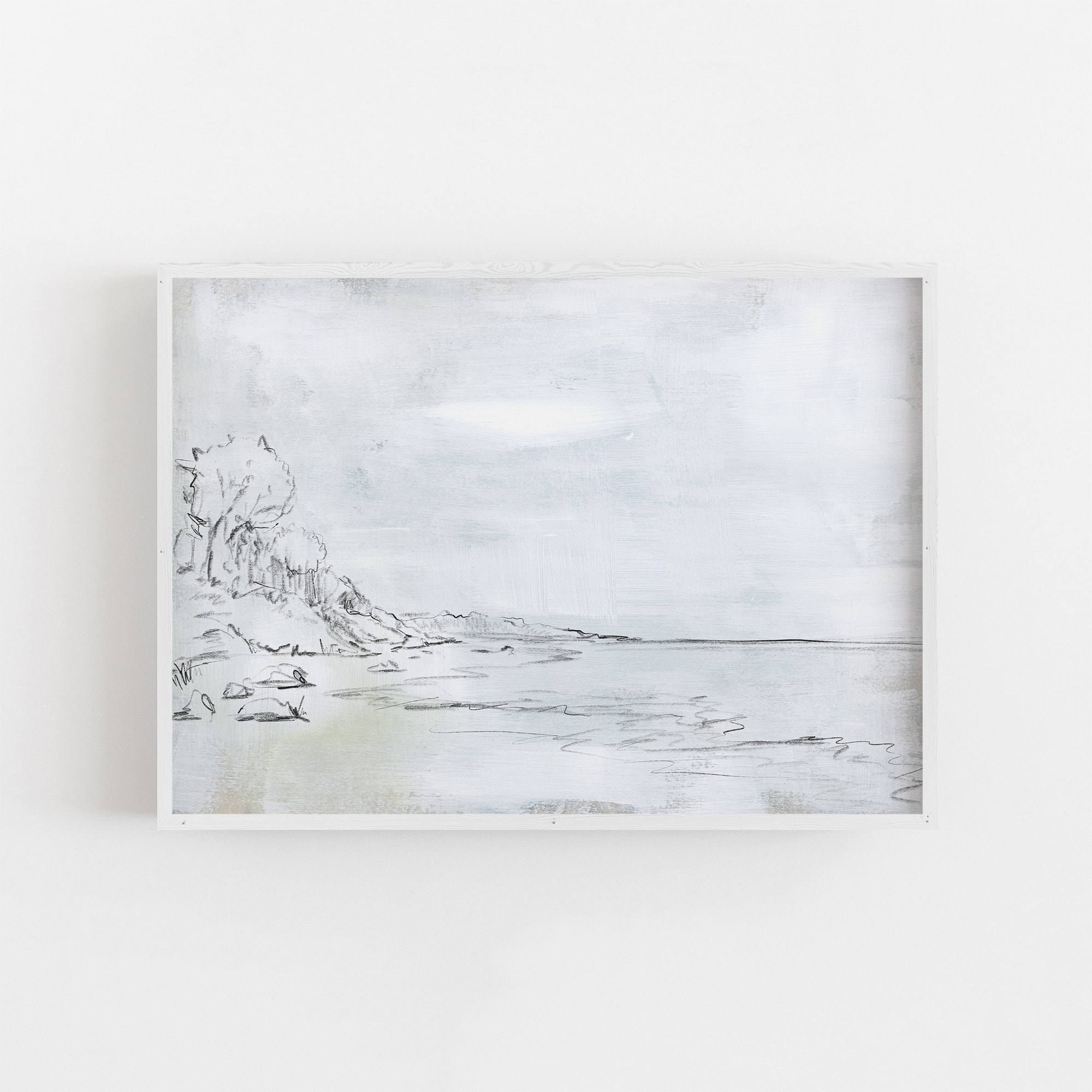 Seaside Painting Coastline Art Modern Beach House Decor | Etsy