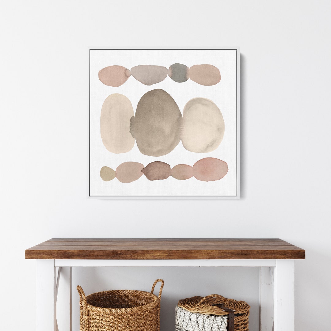 Minimalist Neutral Earth Tones Watercolor Painting Circle Artwork Large ...